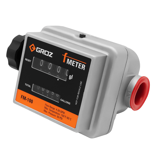 F Meter - Mechanical Fuel Meter (Gallons), 1" NPT (F) – GROZ USA