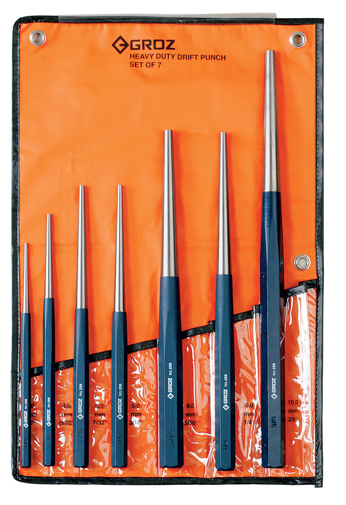 Heavy Duty Drift Punch Set, (Pack of 7) – GROZ USA