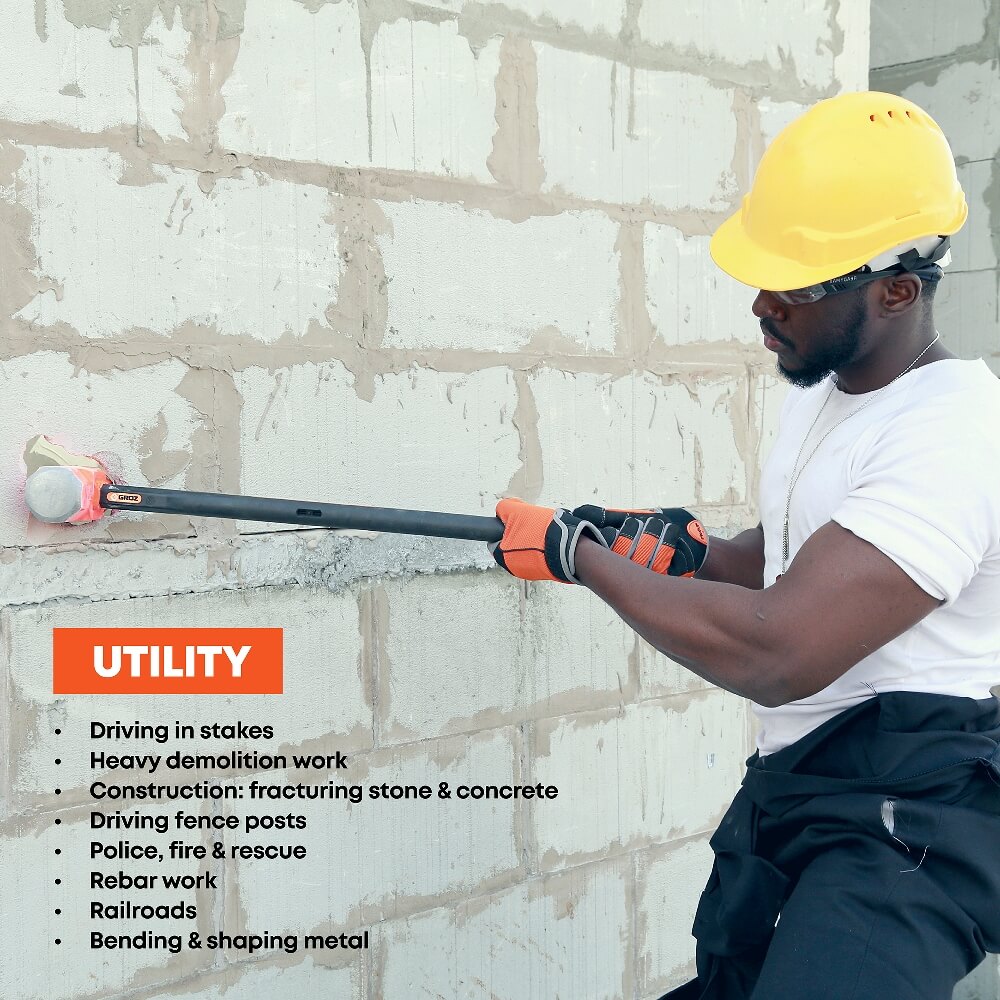 12" Indestructible Handle Sledge Hammer, 8 lb. – GROZ USA