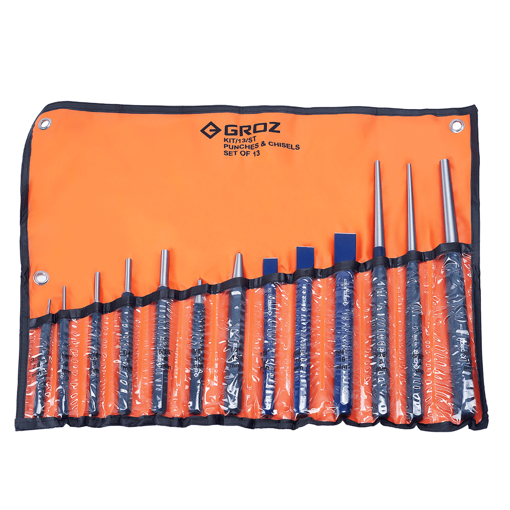 13 Piece Punch and Chisel Set with Pouch – GROZ USA