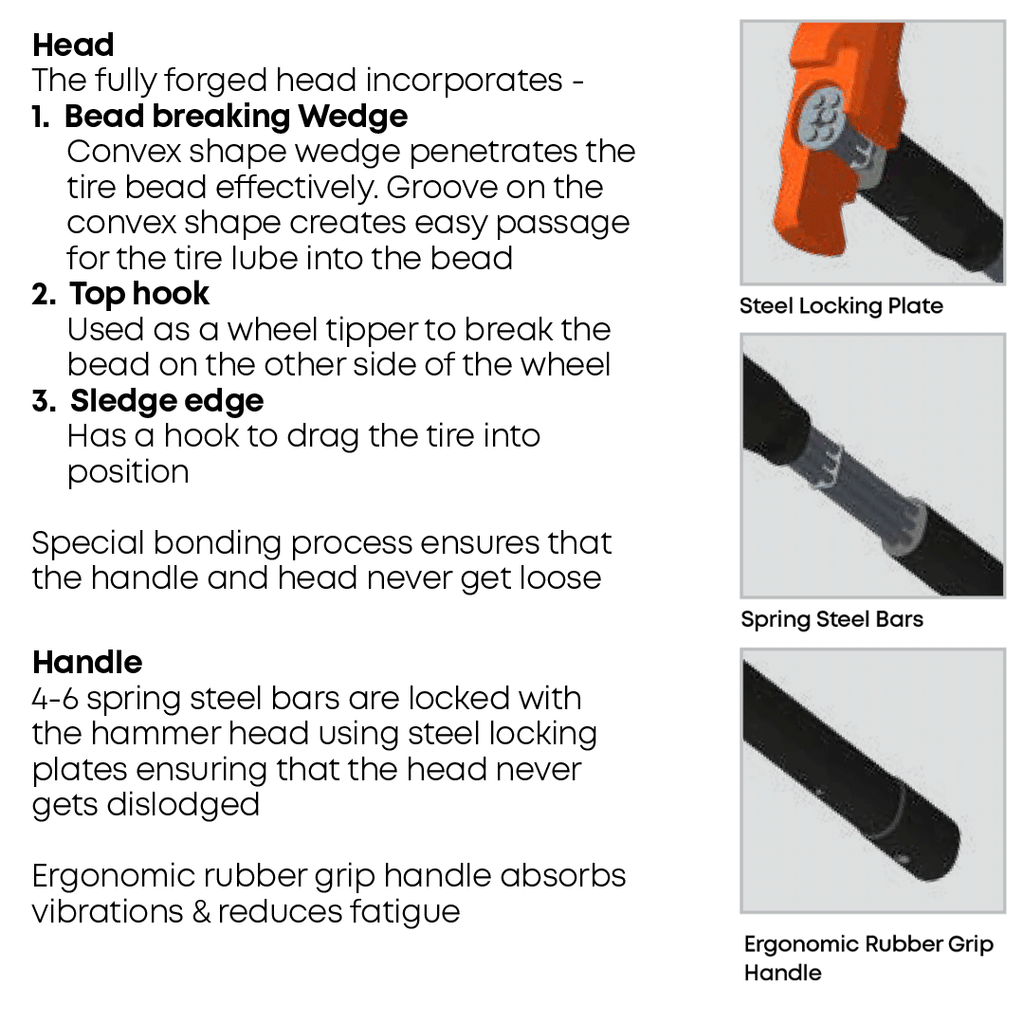 10lbs. Tyre Bead Breaker Hammer, 32" – GROZ USA
