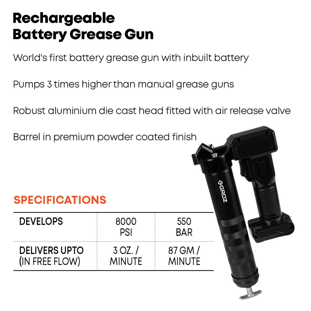 PROLUBE Rechargeable 2000 mAh Lithium-Ion Battery Grease Gun – GROZ USA