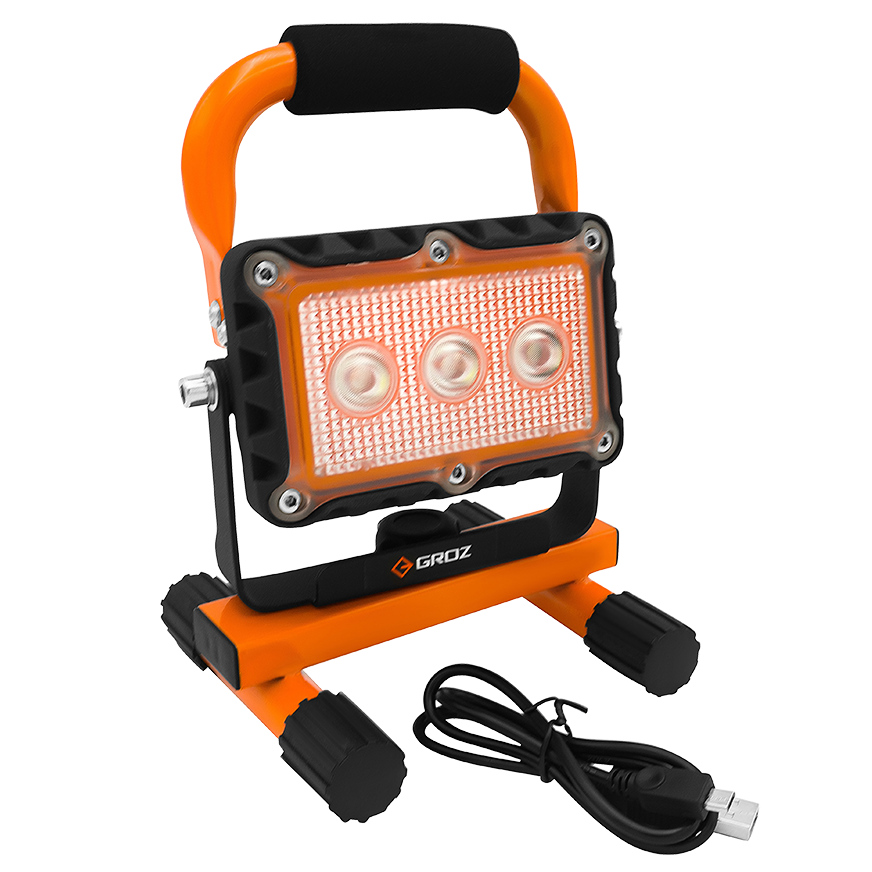 LED 9W Rechargeable Site Lamp with Orange – GROZ USA