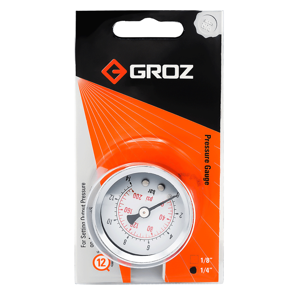 Steel Dial Pressure Gauge 1/8" NPT Dual Scale PSI/Bar – GROZ USA